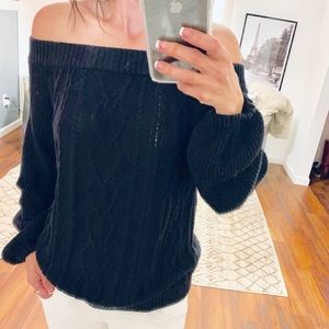 Soho | Sweaters | Soho Navy Cable Knit Off Shoulder Sweater Small ...
